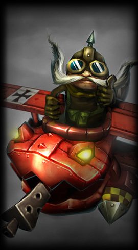 Red Baron Corki - League of Legends skin - LoL Skin
